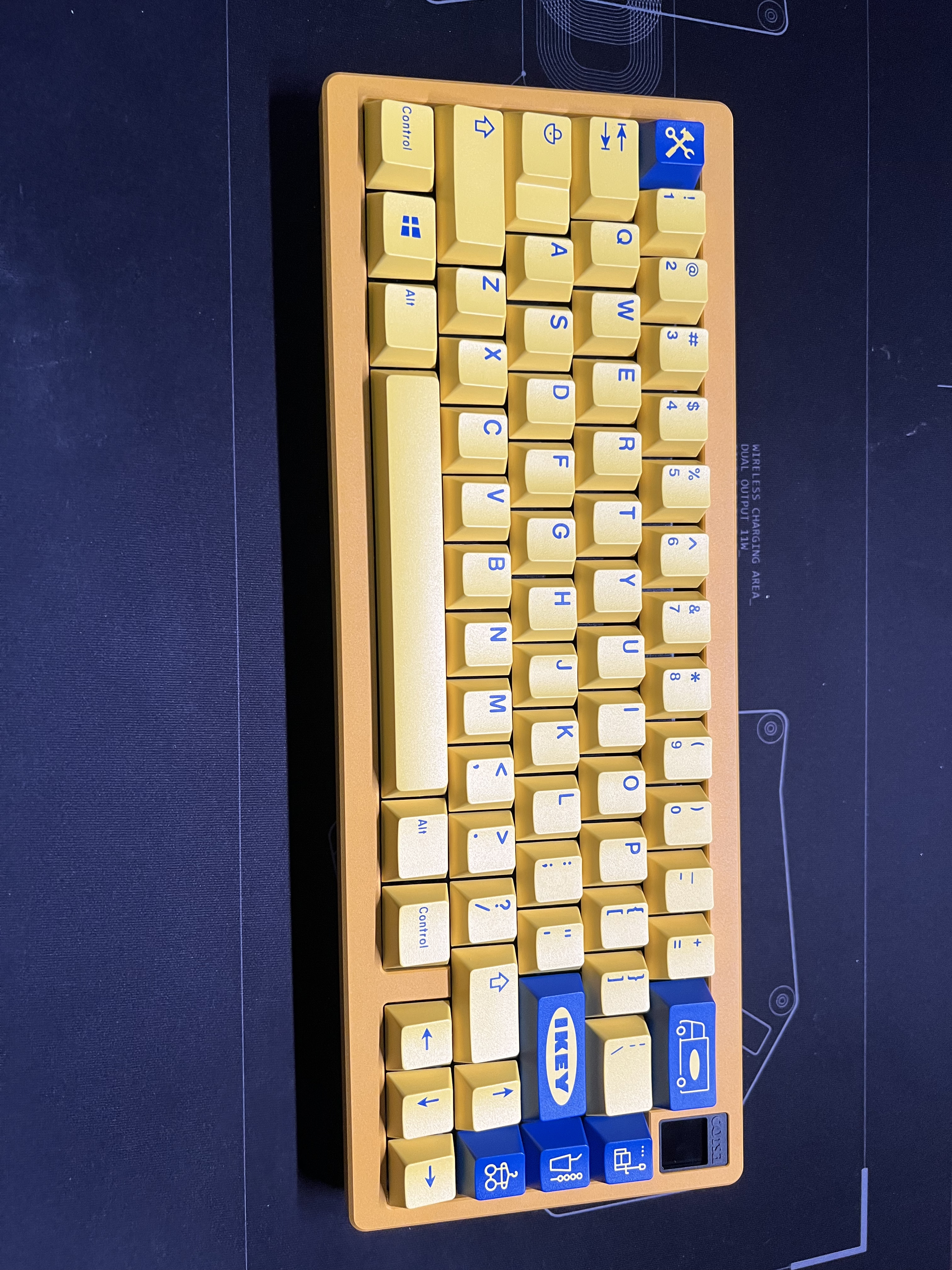 JTK iKey 蓝黄对比色键帽 - zFrontier 装备前线